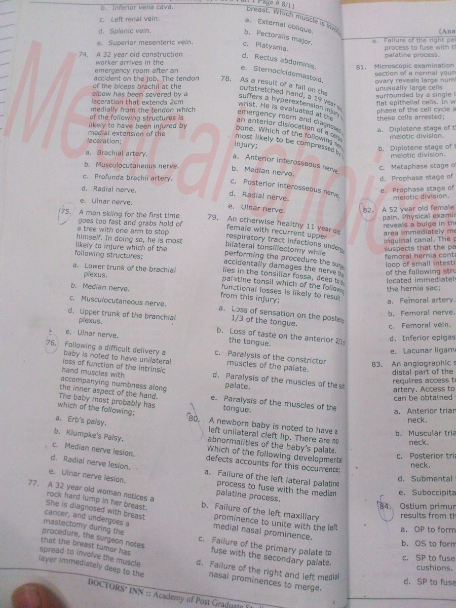 FCPS Part 1 Past Papers Original | MEDICAL CHOICES